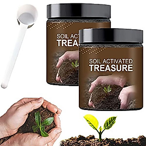 Soil Activated Treasure-You Will Be Amazed! Premium Soil Activated Treasure, Soil Plant Flower Fertilizer, Soil Activator for Raised Garden Beds, Potting Mix, Lawns and Gardens (2pcs)
