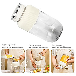 Yosoo Portable Rechargeable Cordless Juicer Blender, 1.2L Mini Juicer Cup with Stainless Steel Blades for Travel Camping Gym Office