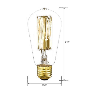 Emliviar Vintage Edison Light Bulb, E26 Medium Base Incandescent Bulb 6 Pack, ST58