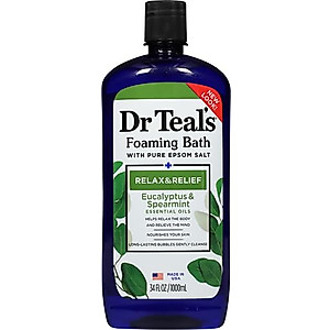 Dr Teal's Foaming Bath (Epsom Salt), Eucalyptus Spearmint, 34 Fluid Ounce (Packaging May Vary)