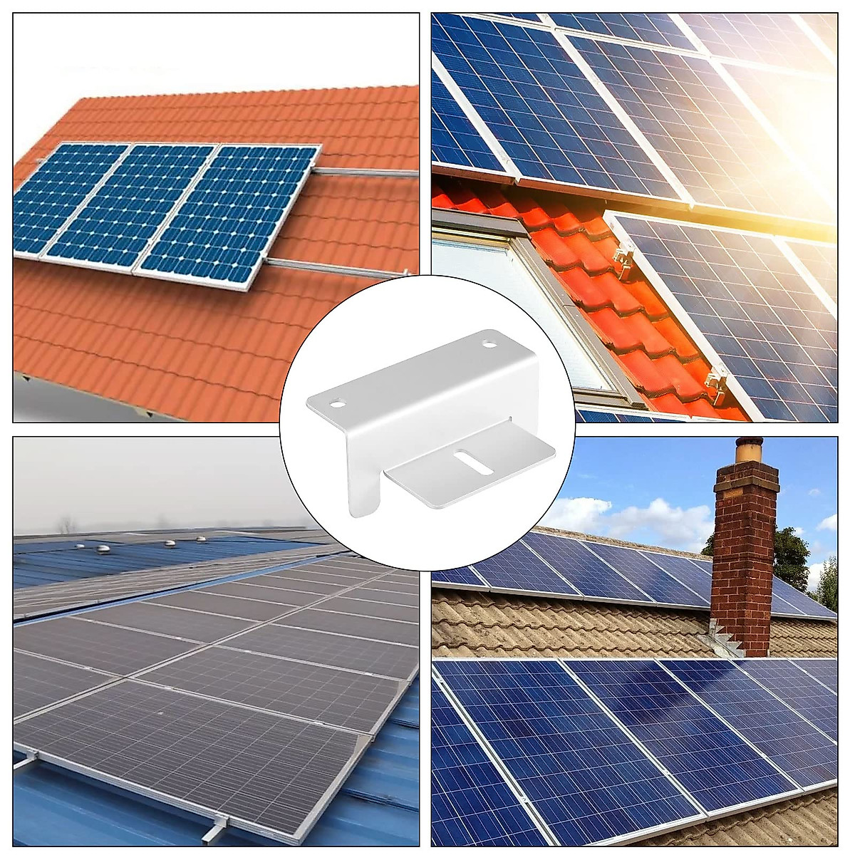 MOUYAT Set of 24 Solar Panel Mounting Bracket, Aluminum Alloy Solar Panel Z Brackets Kit with Nuts and Bolts, Supporting Hardware for Solar Panel, RV, Roof, Boat, Caravans, Off-Grid, Silver