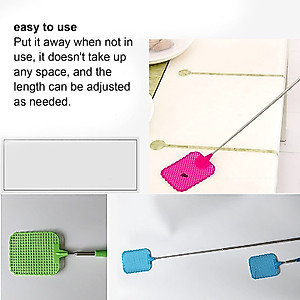 AMONIDA 9PCS Plastic Fly Swatter Multi Pack Mini Fly Swatter with Retractable Stainless Steel Rod Fly Swatter for Indoors Retractable Fly Racket for Home Office Dormitory Camping