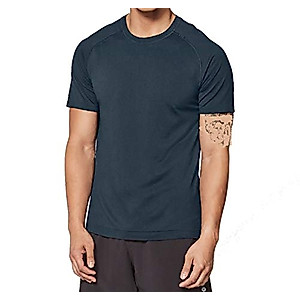 Lululemon Mens Metal Vent Tech Short Sleeve Shirt (Nautical Navy, XXL)