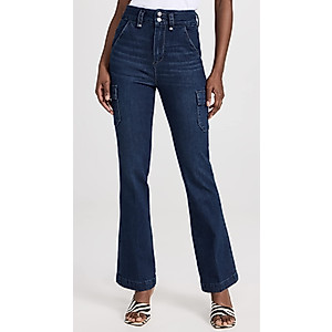 PAIGE Women's Dion 32" Jeans with Cargo Pockets, Gracie Lou, Blue, 26