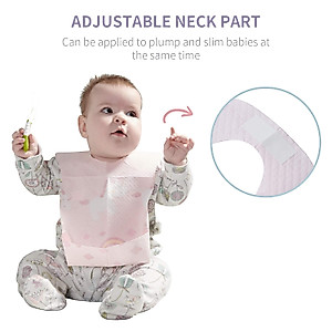 SUNVENO Disposable Bibs, Baby Disposable Bib Leak-proof Liner & Reusable Fastener, 20 Pieces