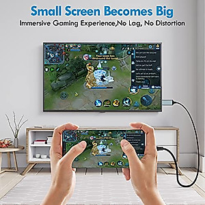 lulaven HDMI Cable for iPhone to TV, Lighting to HDMI Adapter Connector Compatible with iPhone14, 13, 12, 11 & YouTube TV Output with 1080P HD Display, Just Plug and Play (6.6FT, Grey)