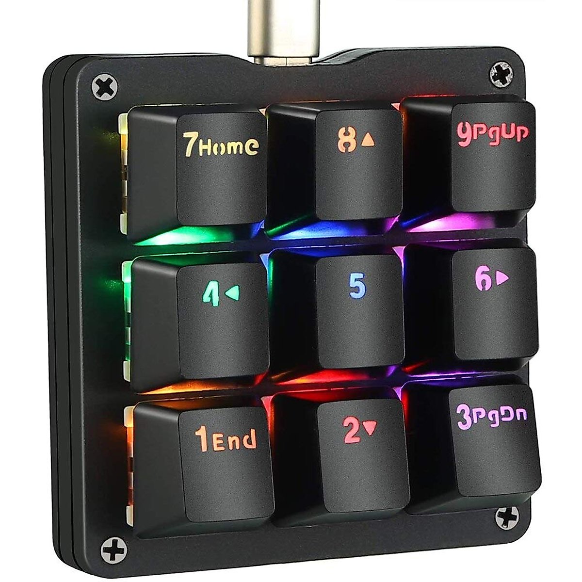 Macro Keypad 9 Keys Mechanical Keyboard Mini One Handed RGB Backlit Portable Programmable Single-Handed Gaming Keypad for OSU Electric Contest Game PC Laptop MAC Win Geeker Outemu