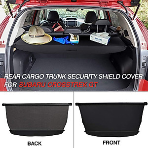 Powerty Compatible with Cargo Cover Subaru Crosstrek and Impreza 2018-2023 Accessories Rear Trunk Security Cover Retractable Trunk Cover Shielding Shade (Not Fit for Plug-in and Hybrid Models)