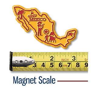 Mexico Small Map Magnet by Classic Magnets, Collectible Souvenirs Made in The USA