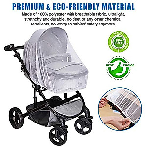 Stroller Rain Cover and Baby Stroller Mosquito Net(2-Piece Set),Universal Stroller Accessory,Waterproof, Windproof Protection,Protect from Dust Snow,Baby Travel Weather Shield