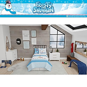 Franco Frosty The Snowman Holiday & Christmas Quilt Bedding Super Soft 2 Piece Pillow Sham and Quilt Set, Twin Size 68" x 86", (100% Officially Licensed Product)