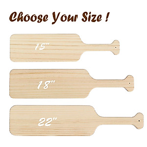 Battife 15 Inch Greek Fraternity Paddle, Unfinished Solid Pine Wood Paddles, Wooden Sorority Frat Paddle for Arts Crafts