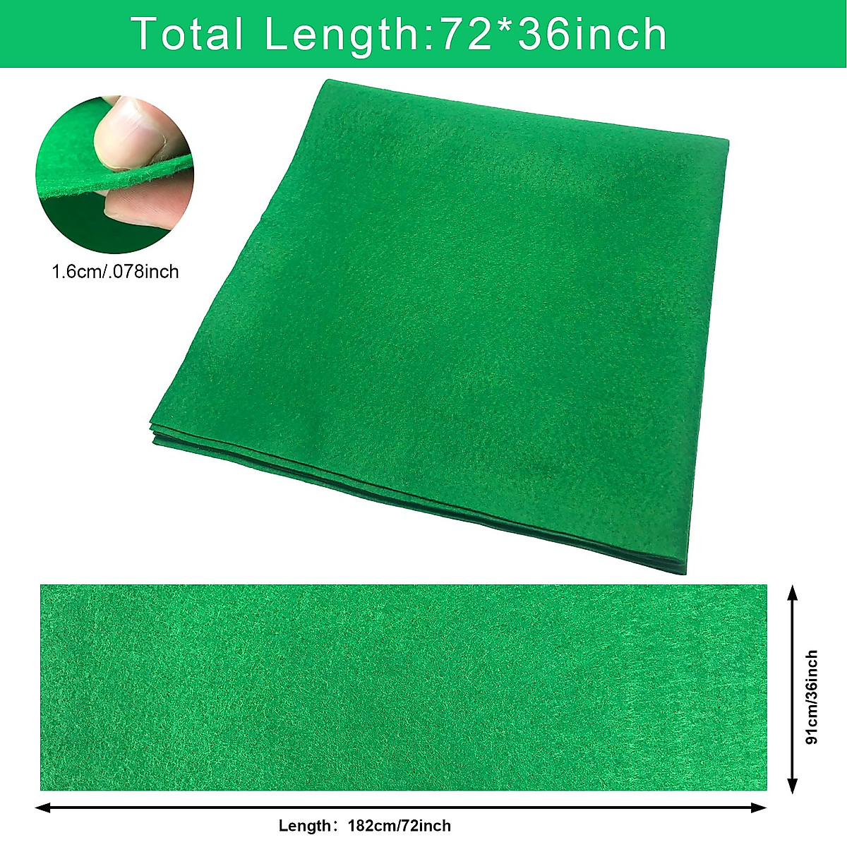 Misscrafts Acrylic Felt by The Yard White Felt Sheets 1 X 2 Yard Nonwoven Fabric Squares Soft for for Crafts Patchwork Sewing DIY Costumes (White)