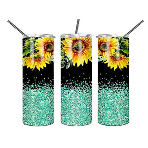 Sunflower Tumbler Sublimation Wrap, Ready to Press, 20 oz Straight Tumbler, Sunflowers Transfer for Tumbler, Flower Tumbler Transfer Wrap