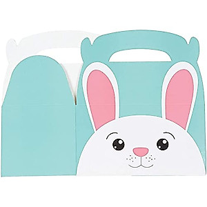 Easter Bunny Treat Boxes, Party Favors and Gifts (6.2 x 3.6 x 6.1 In, 24 Pack)