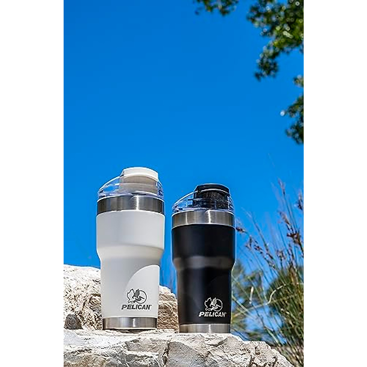 Pelican Hydration Pelican Traveler™ 22 oz Vacuum Insulated Tumbler - Stainless Steel Double Wall Travel with Dual Lid, Powder Coated Insulated Coffee Mug For Hot Cold Drinks, Orchid