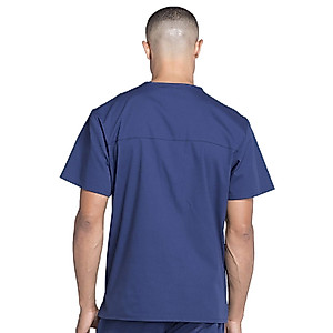 Cherokee Scrubs for Men Workwear Professionals V-Neck 4 Pocket Scrub Top WW695, M, Navy
