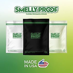 Smelly Proof Reusable Food Storage Bags, 15-Pack, Clear FLAT, 8.5x10