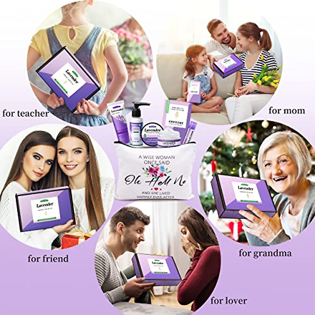 Birthday Gifts for Women Travel Size Toiletries Kit Travel Essentials for Women Gifts for women Self Care Gifts for Best Friends,Mom, Teacher,Grandma Lavender Lotion Gifts for Her Lip Balm