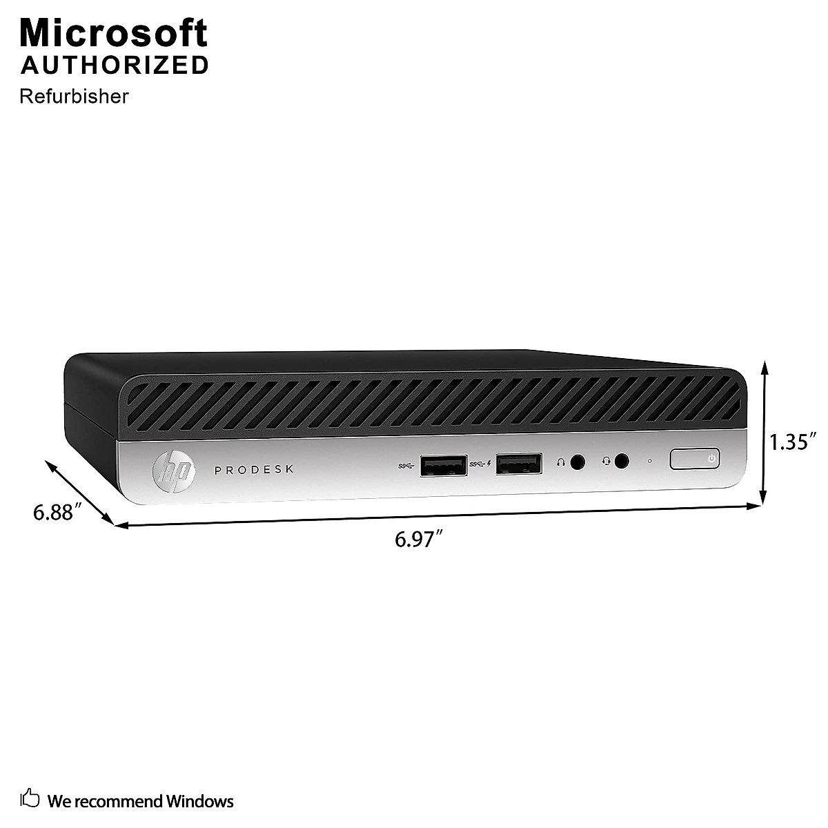 HP ProDesk 400 G3 Desktop Mini Computer, Intel Quad Core I5-6500T up to 3.1GHz, 16G DDR4, 512G SSD, N/A, WiFi, BT, DP, VGA, Windows 10 Pro 64 Bit Language Supports English/Spanish/French(Renewed)