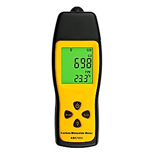 Handheld Carbon Meter, Portable Precision Detector LCD Digital Display Multipurpose Gas Monitor Tester, 0-1000ppm (Battery Not Included)