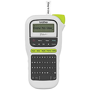Brother P-touch, PTH110, Easy Portable Label Maker, Lightweight, QWERTY Keyboard, One-Touch Keys, White (Renewed)