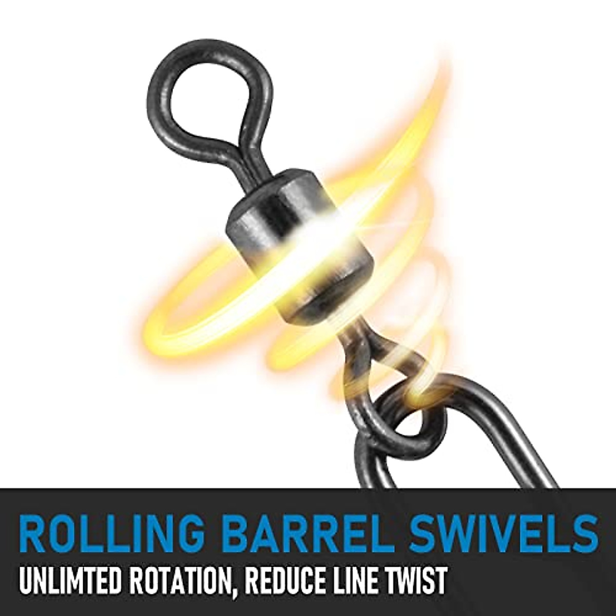 Dr.Fish 20 Pack Fishing Power Clips Swivels Barrel Snap Swivels Quick Change Fishing Snap Connector High Strength Speed Clips Swivels Fishing Tackles Freshwater Saltwater 66LB