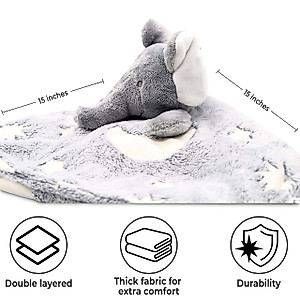 Believe BigDreams Loveys for Babies Girls - Baby Stuffed Animals for Newborn Boy - Grey Polyester Baby Security Blanket Stuffed Elephant for Baby Glows in The Dark…