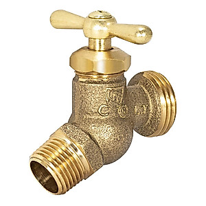Eastman Male No-Kink Hose Bibb, 1/2 Inch MIP Connection, Brass Plumbing Fitting, 20205