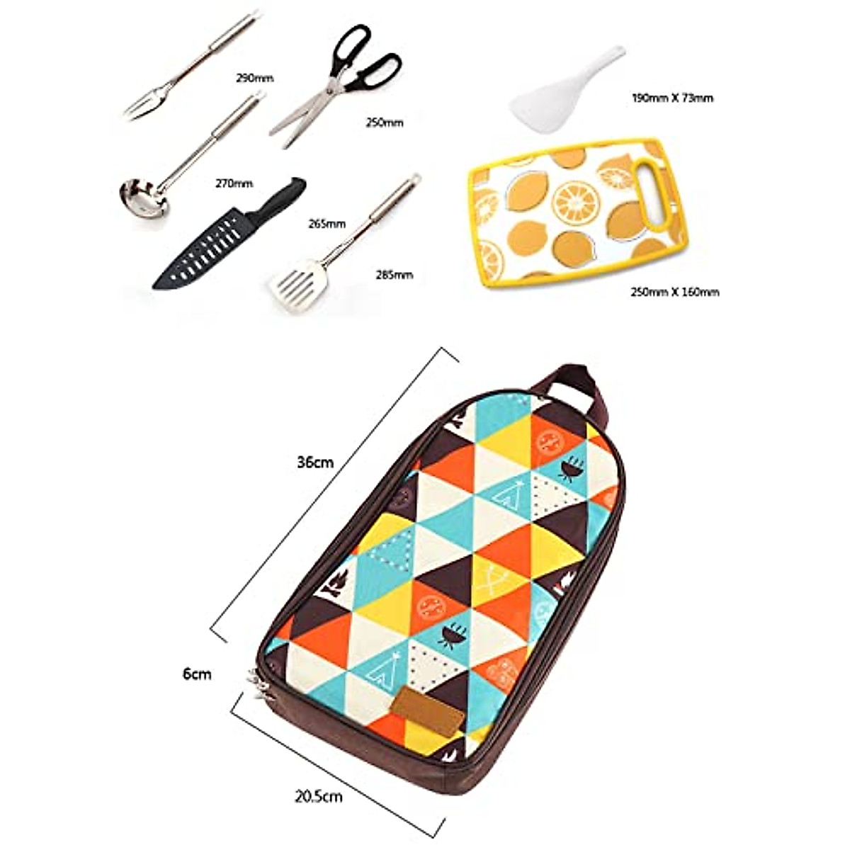 CYXI Portable Camping Kitchen Utensil Set-8 Piece Cookware Kit, BBQ Tools Set,Grill Accessories,for Travel, Picnics, RVs, Camping, BBQs, Parties (Color : A)