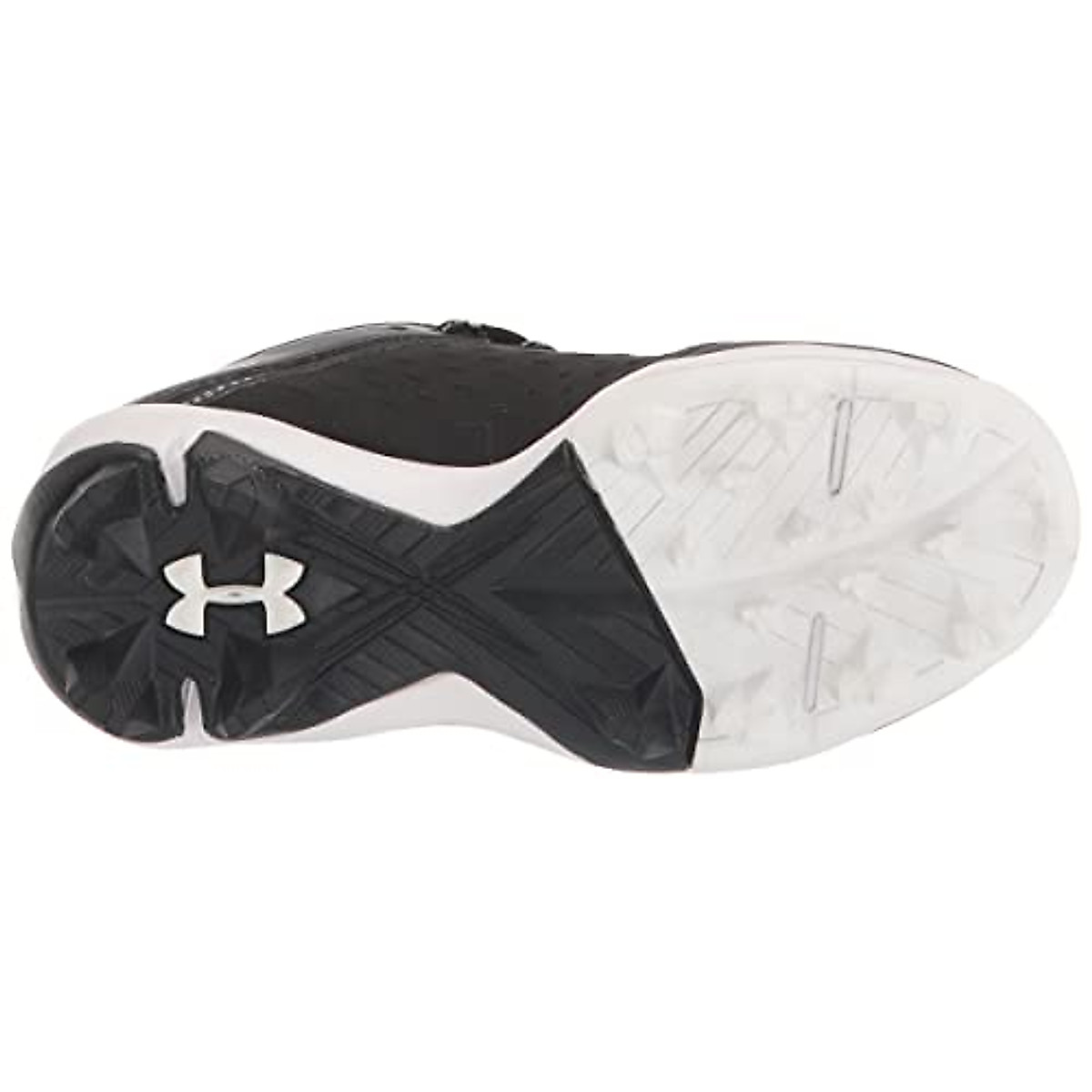 Under Armour Baby Boys Leadoff Low Junior Rubber Molded Cleat Baseball Shoe, (001) Black/Black/White, 12 Little Kid US