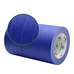 BOMEI PACK 10Pcs Blue Painters Tape, 5.5Mil 3/4in 55y, Residue Free Wall Painting Masking Tape with Sharp Lines