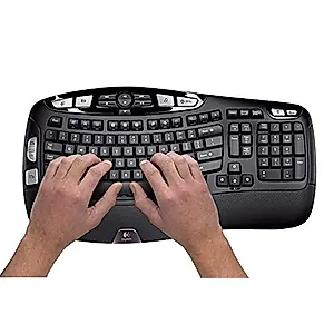Logitech MK550 Wireless Wave K350 Keyboard and Mouse Combo — Includes Keyboard and Mouse, Long Battery Life, Ergonomic Wave Design with Wireless Mouse (with Mouse)