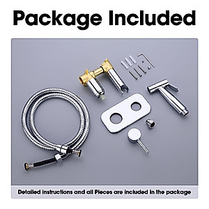 DIKUROOMS Brass Wall Mount Toilet Bidet Faucet Concealed Handheld Spray Set Hot and Cold Water Diaper Sprayer Shattaf Bidet Attachment, Chrome
