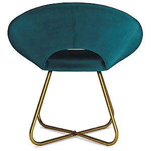 SIMPLIHOME Barrett 24 Inch Wide Mid Century Modern Accent Chair in Teal Velvet Fabric, For the Living and Family Room