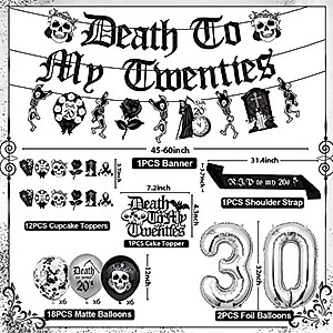 Birthday Decorations 30th Birthday Decorations for Women Him Men Death to My 20s Decorations Rip to My 20s Happy Birthday Party Decorations Thirtieth My Youth Funeral Party Decorations Balloons Banner