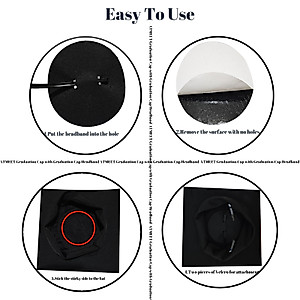 ATMEET Graduation Cap Headband Secures Your Grad Cap Upgrade Insert Hairstyle Hat Accessories Hairband for Graduates Gift