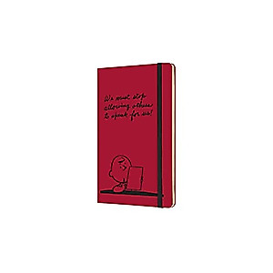 Moleskine Limited Edition Peanuts 12 Month 2022 Weekly Planner, Hard Cover, Large (5" x 8.25"), Scarlet Red