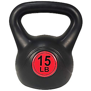 Signature Fitness Wide Grip Kettlebell Exercise Fitness Weight, Set of 3, Includes 10 lbs, 15 lbs, 20 lbs, Multicolor