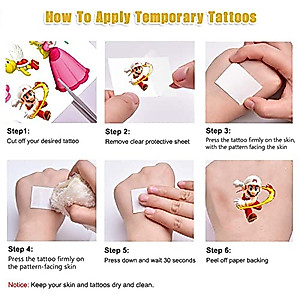 8 Sheets Temporary Tattoos Stickers For Mario, Mario Birthday Party Supplies Decorations Party Favors, Gifts for Boys Girls School Classroom Rewards