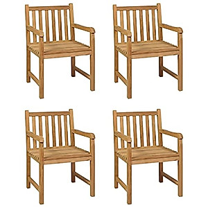 REWIS 5 Piece Patio Dining Set Solid Teak Outdoor Dining Table Outdoor Patio Set Outdoor Dining Furniture Patio Dining Sets Wood 3059939
