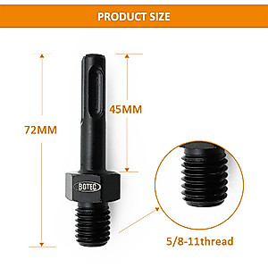 BGTEC Core Drill Adapter 5/8“-11 Male Thread to SDS Plus Shank for Hammer Drill,Rotary Hammer Drill Core Drilling