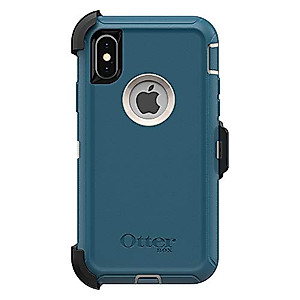OtterBox DEFENDER SERIES SCREENLESS EDITION Case for iPhone Xs & iPhone X,Polycarbonate shell,Synthetic rubber slipcover,Polycarbonate holster - Retail Packaging - BIG SUR,Built-in Screen Protector (PALE BEIGE/CORSAIR)