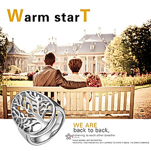 OIDEA Stainless Steel Hollow Tree of Life Wedding Rings for Women,Size 11