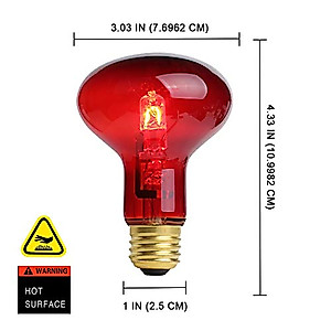 FIVEAGE 75W Red Heat Light Reptile Heat Lamp Infrared Bulb UVA Basking Spot Bulb for Reptile and Amphibian Use - Bearded Dragons Lizard Tortoise Snake Chameleon 2 Pack