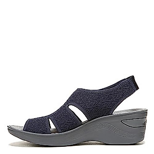 BZees Womens Daytona Slip-On Wedge Sandal Navy Blazer 10 W