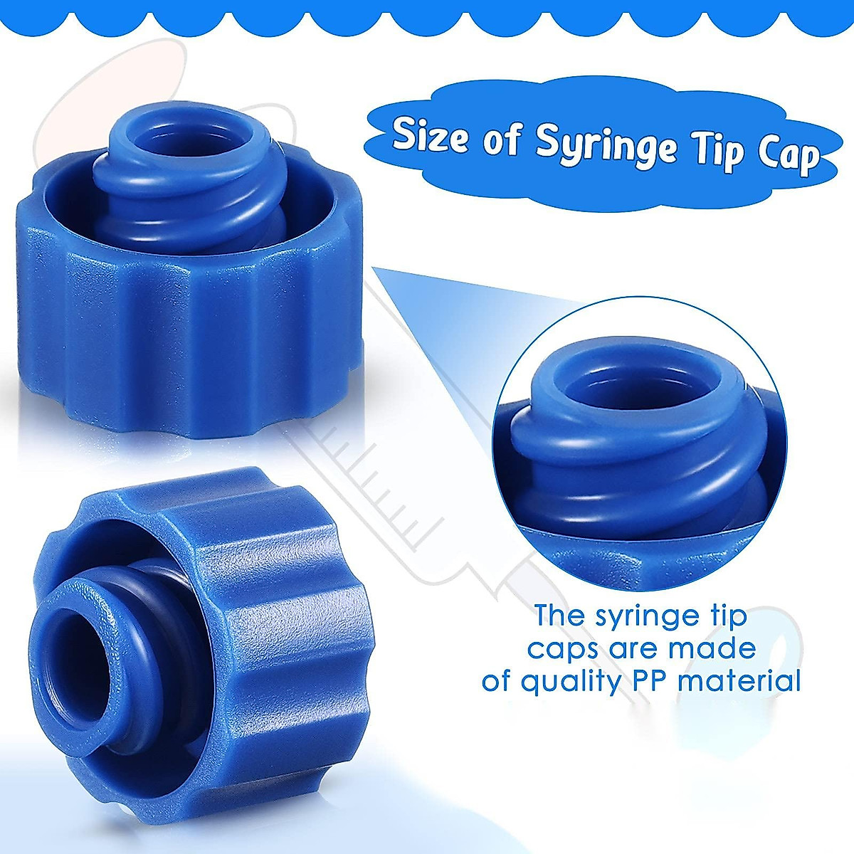 Orange Plastic Syringe Tip Cap, Syringe Tools suitable for All Size Syringe