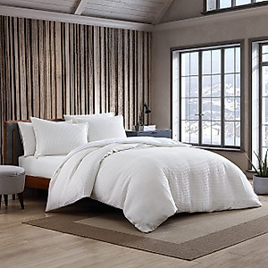 Eddie Bauer - King Duvet Cover Set, Reversible Bedding with Matching Shams, Stylish Home Decor with Button Closure (Alpine Waffle Ivory, King) (OBS)