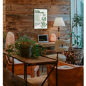 Fmcmly Daily Gratitude Inspirational Metal Tin Sign Green Boho Room Aesthetic Decoration Home Kitchen Office Bedroom Cafes Wall Decor 8x12 Inch