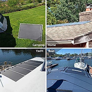 LensunSolar 50W Flexible Solar Panel,ETFE Waterproof Lightweight with Highest Efficiency PERC Monocrystalline Solar Cells for Car Hood,Van,Camping